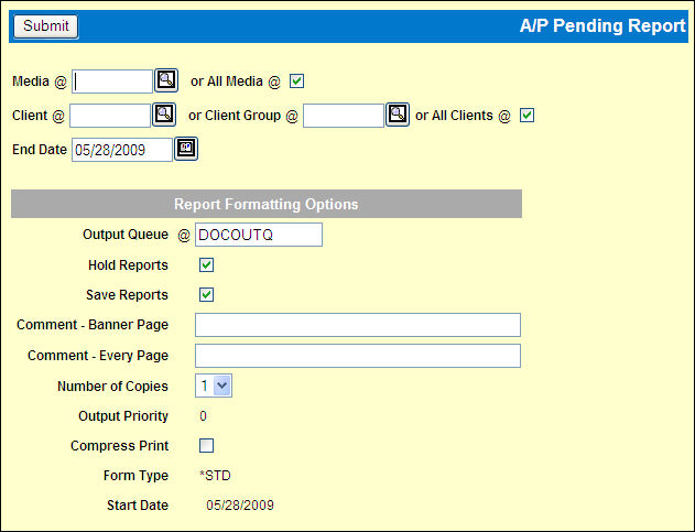 AP Pending Report