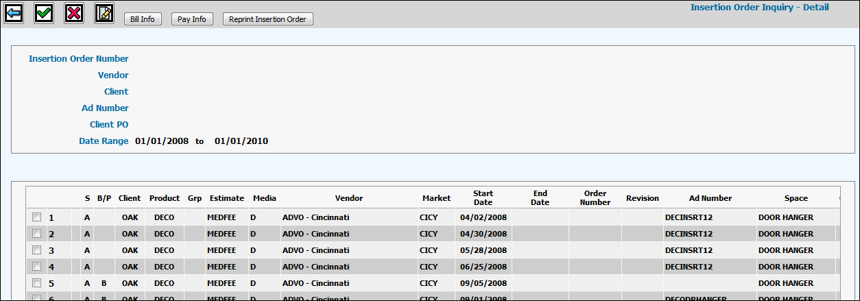 Insertion Order Inquiry