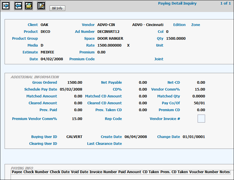 Insertion Order Inquiry