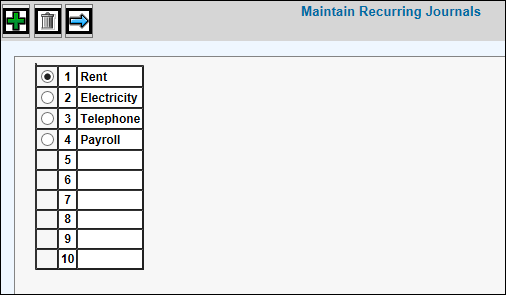 Maintain Recurring Jrnals